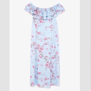 Zara | Dresses | Zara Ruffle Floral Maxi Dress | Poshmark